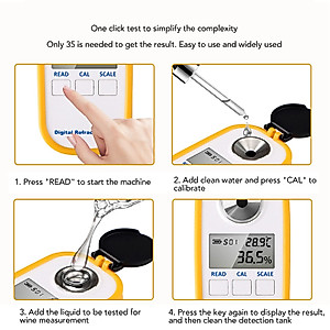 Handheld Digital Refractometer Measures 0-80% Concentration of White spiriit, Sugar Content - Portable spiriit Meter Tester for Industrial use