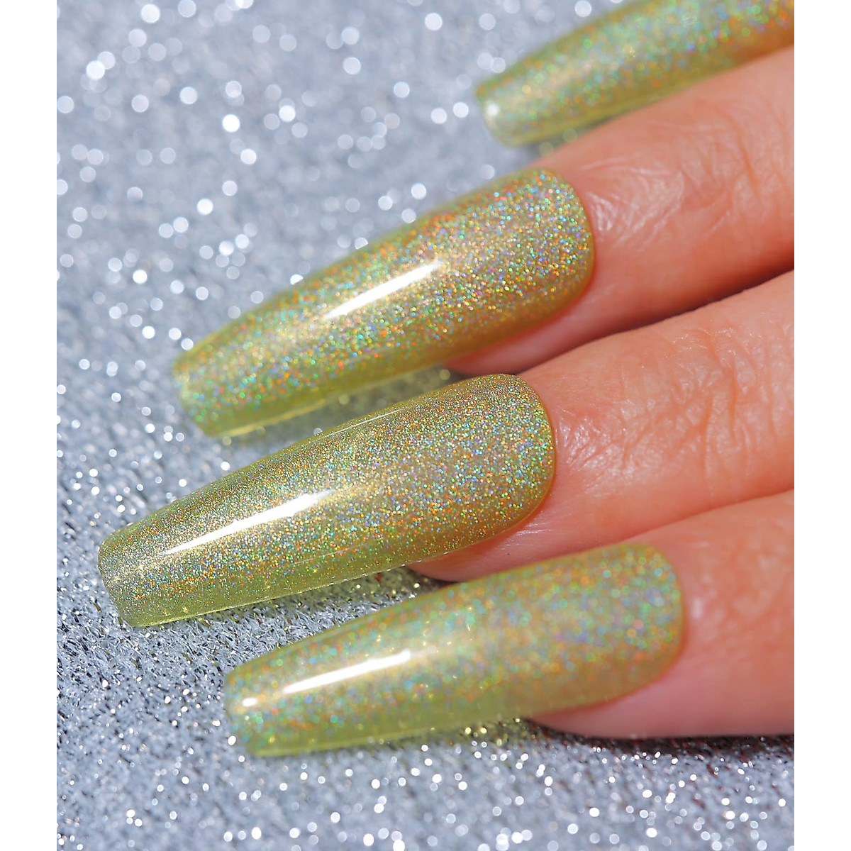 COSMOO Holographic Gel Nail Polish, Holo Nail Polish with Shiny Shimmer Laser Effect (Holo-012)