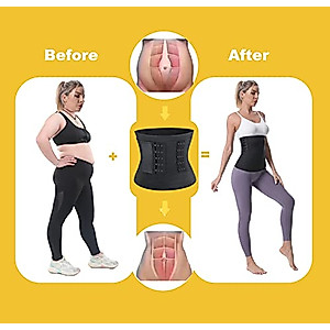 Wrap Waist Trainer for Women - Stomach Wrap for Weight Loss with Loop and 3 Row of Hooks Design, Workout with Snatch Me Up Bandage Wrap Cooperate Diet can Lower Belly Fat, Postpartum Repair CNASOEL