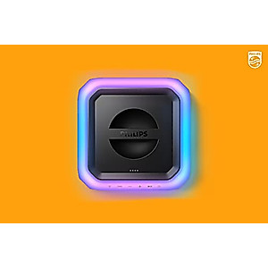 PHILIPS X7207 Bluetooth Party Cube Speaker with 360° Party Lights - Link up to 50 Speakers, Black