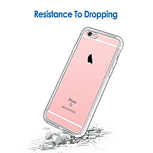JETech Case for iPhone 6 Plus and iPhone 6s Plus 5.5-Inch, Non-Yellowing Shockproof Phone Bumper Cover, Anti-Scratch Clear Back (Clear)