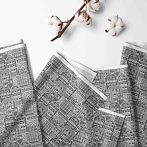 Bacati - Clouds in The City Grey Cityscape 2 Pack 100% Cotton Percale for US Standard Crib/Toddler Bed Fitted Sheets, White/Grey (CCWGCT2CS)