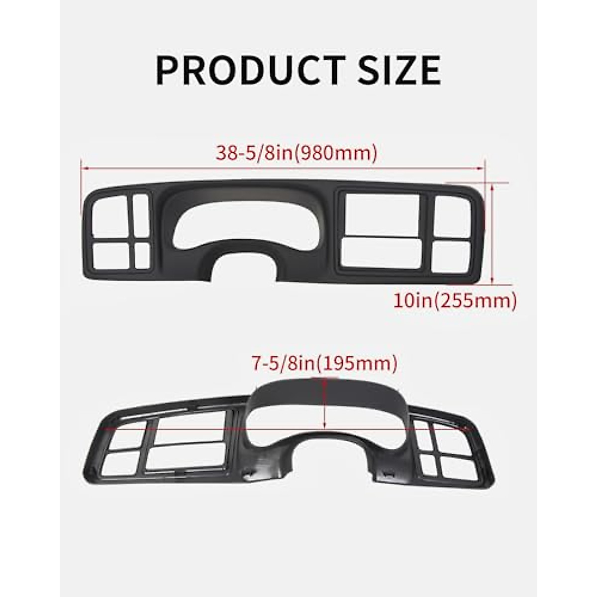 KARPAL Double Din Dash Bezel Cover Kit Compatible With 1999-2002 GMC Sierra Full-Size Trucks/SUV's Chevy Silverado Car Stereo Radio 15731974 15772850