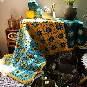 Throw Blanket for Couch, Handmade Crochet Blanket,Woven Throw Blanket, 51×19 Inch - Cozy Decorative Blanket for Couch, Sofa, Travel - All Seasons Suitable for Women, Men