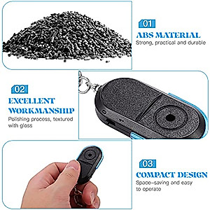 Hemoton Whistle Key Finder Voice Control Device Locator with Device Key Finder with Whistle and LED Light Alarm (Blue)
