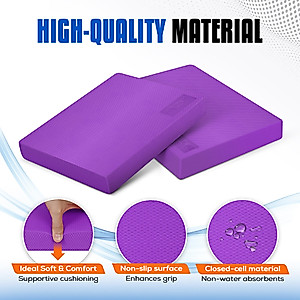Yes4All Large Foam Balance Pad, Non-Slip Foam Mat for Yoga & Strength Training, Exercise Knee Pad for Floor Workouts, Balance Foam Block, Soft Cushion for Balance Training
