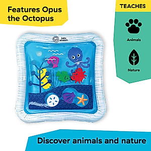 Baby Einstein Octopus Water Play Mat - Safety Fill Line, Tummy Time Activity & Sensory-Toy for Babies Newborn and up, Blue