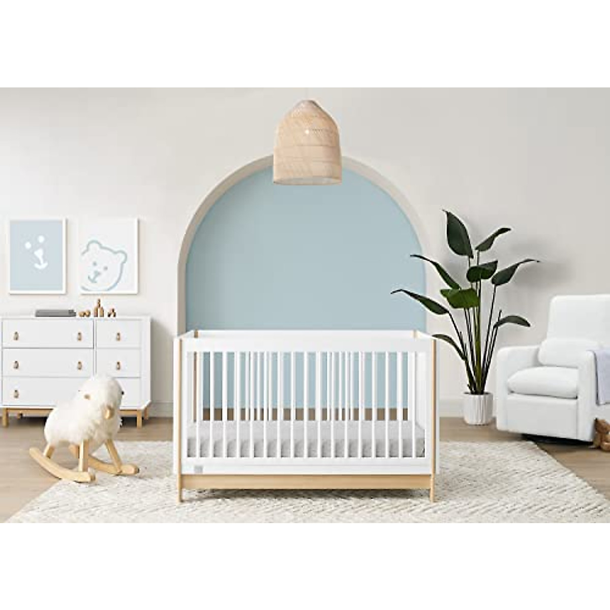 GAP babyGap Tate 4-in-1 Convertible Crib - Greenguard Gold Certified, Bianca White/Natural