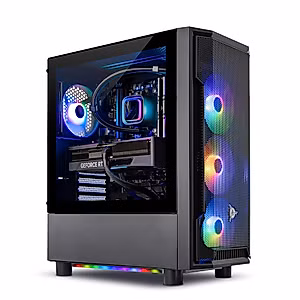 Skytech Shadow Gaming PC Desktop – AMD Ryzen 7 5700X 3.4 GHz, NVIDIA RTX 4060, 1TB NVME SSD, 16GB DDR4 RAM 3200, 600W Gold PSU, 11AC Wi-Fi, Windows 11 Home 64-bit