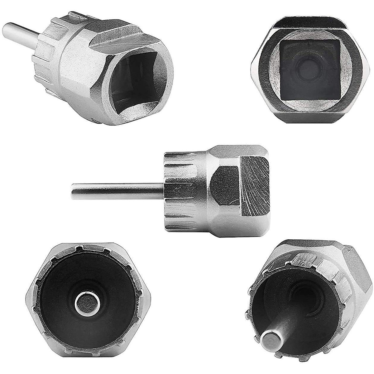 Oumers Bike Cassette Removal Tool, Cassette Freewheel Removal Tool with Chain Whip and Auxiliary Wrench Bicycle Cassette Lock Ring Removal, Freewheel Remover Wrench Sprocket Remover