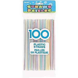 Vibrant Multicolor Striped Straws - (Pack of 100) - Eye-Catching Design - Perfect for Parties, Events, or Everyday Use