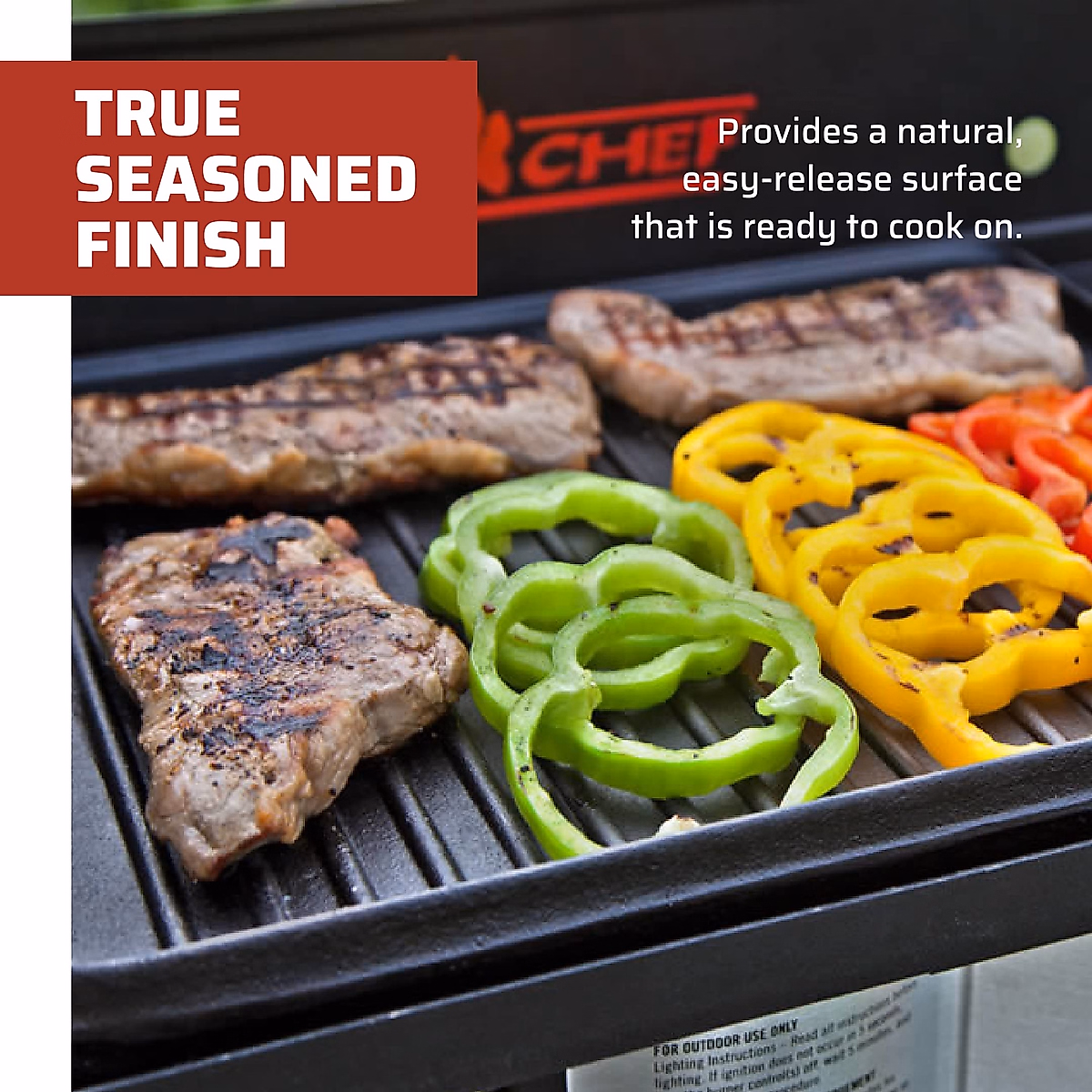 Camp Chef Reversible Pre-Seasoned Cast Iron Griddle (14 in. x 16) and Griddle Bag