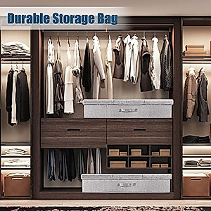 Supowin Underbed Storage Containers Bin with Lids (Set of 2) Large Under Bed Storage Organizer Box with Handle, Foldable Under the Storage Bags for Organizing Clothes, Shoes, Blankets, Pillows-Grey