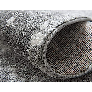 Unique Loom Rosso Collection Vintage, Traditional, Bohemian, Geometric, Distressed, Southwestern Area Rug, 8' 0" x 8' 0", Gray/Ivory