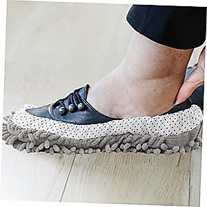 Lurrose 2 Pairs Mopping Slippers Cover Foot Cleaner Dust Mops Shoe Covers for Indoors Floor Cleaning Tool Kitchen Mop Floor Cleaning Shoes Dust Mop Covers Elastic Cleaning Tools Cleaner