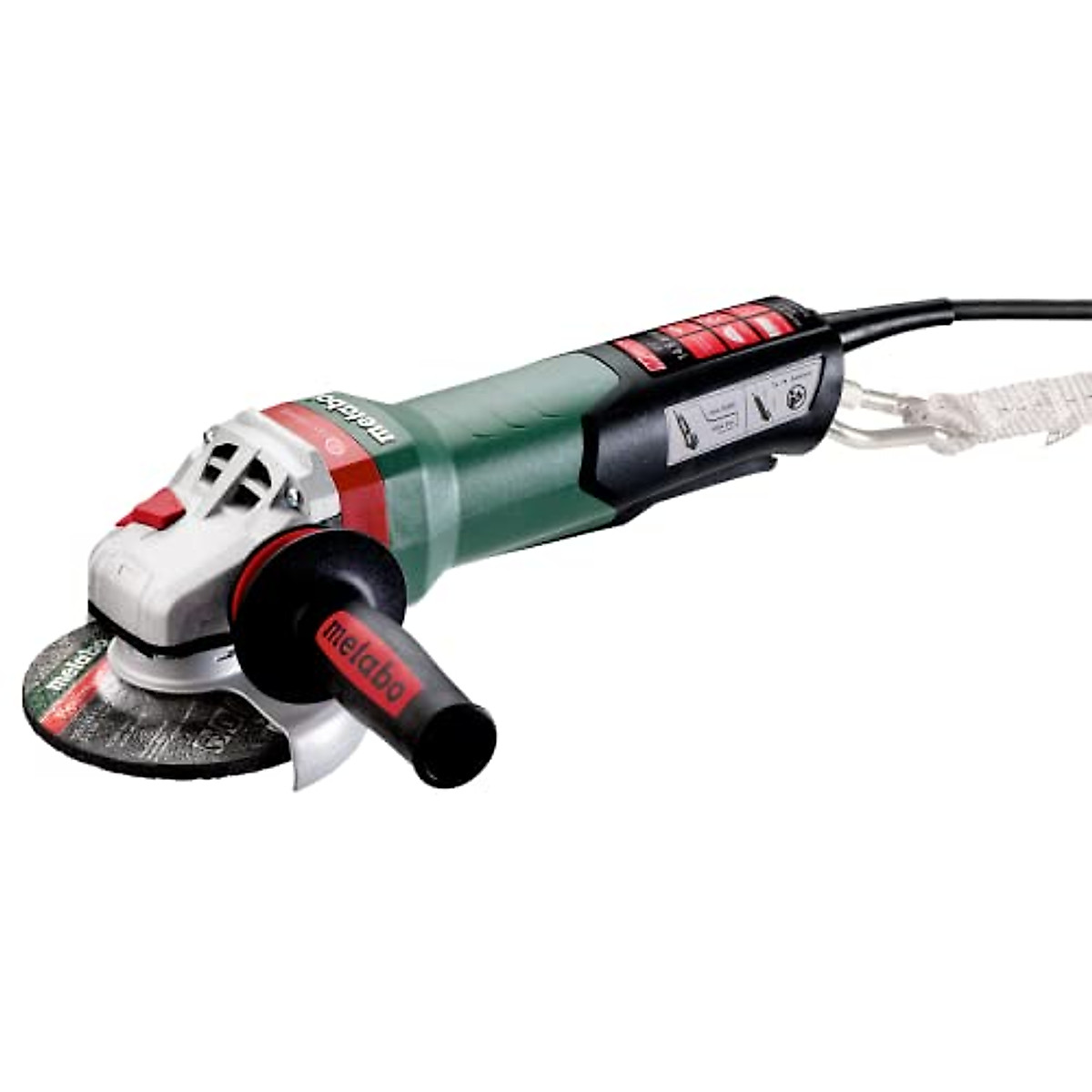 Metabo 6-Inch Angle Grinder | 14.5 Amp | 9,600 RPM | Electronics | Non-locking Paddle Switch | Mechanical Brake | M-Brush | Auto-Balance | Drop Secure | WEPBA 19-150 Q DS M-BRUSH,Green