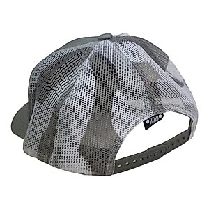 Jeep Premium Text Logo Trucker Hat - Heather Grey Twill Front/Mesh Camo Back