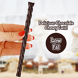 TWIZZLERS Twists HERSHEY'S Chocolate Flavored Chewy Candy, Bulk, Delicious Sweet Low Fat Snack with Blend of TWIZZLERS Twists 12 Ounce (Pack of 2)