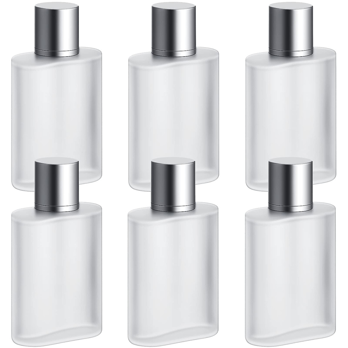 6 Pcs Frosted Glass Bottle 100ml Perfume Atomizer Dispenser Refillable Spray Empty Perfume Bottles Fine Mist Atomizer Cosmetic Container for Women Men Travel Essentials