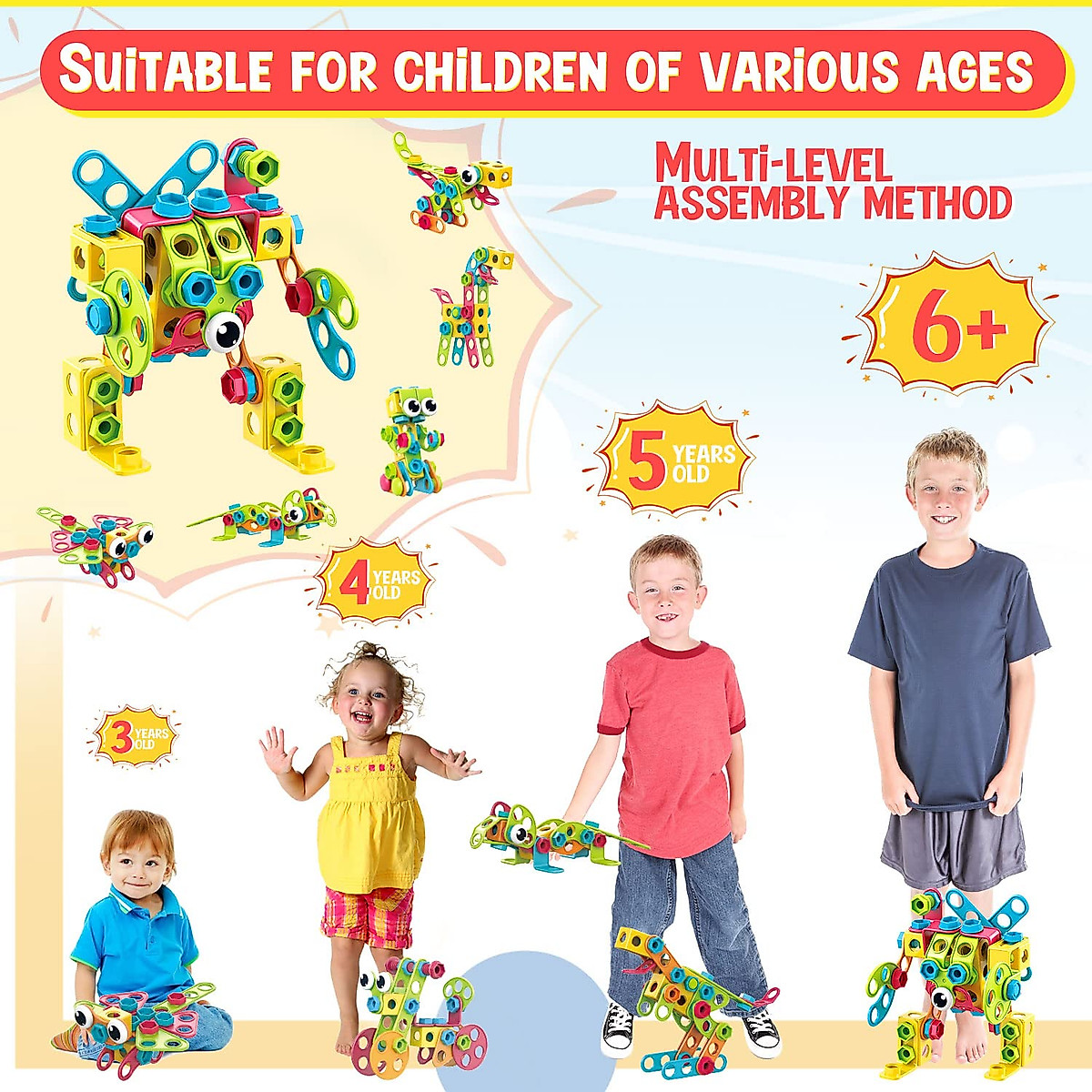 Dolanus 189 PCS STEM Toys Building Blocks - Toddler Toys for 3 4 5 6 7 8 Year Old Boys | Building Toys for Kids Ages 4-8 | STEM Activities for Kids Ages 5-7 | Present Birthday Gift for Boys