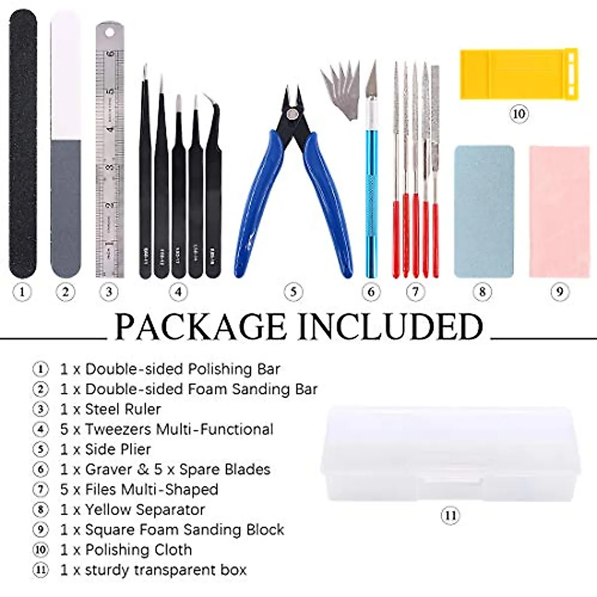 Keadic 26-Pieces Professional Gundam Modeler Basic Tools Craft Set Hobby Building Tools Kit with Box for Basic Model Building