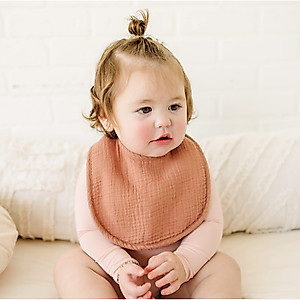 Konssy Muslin Baby Bibs 8 Pack Baby Bandana Drool Bibs Cotton for Unisex Boys Girls, 8 Solid Colors Set for Teething Drooling