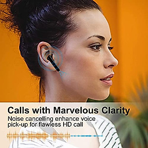 TWS Earphones Wireless Earbuds Headphones for Moto G Stylus 5G Phone, True Stereo Headset Hands-Free Mic Charging Case Compatible with Motorola Moto G Stylus 5G Model