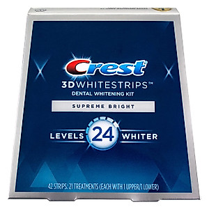 Crest 3D No Slip Whitestrips Dental Whitening Kit Supreme Flexfit - 21 Treatments, Pack of 4