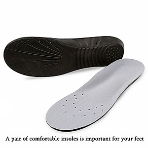 Shoe Insoles, Memory Foam Insoles, Providing Excellent Shock Absorption and Cushioning for Feet Relief, Comfortable Insoles for Men and Women for Everyday Use, L [US M: 8-12/W: 10-15] Black