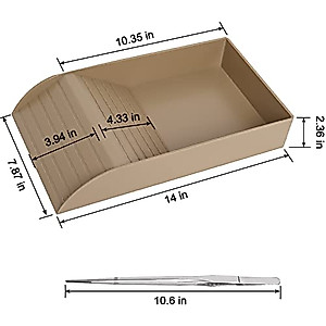 Reptile Feeding Dish with Ramp and Basking Platform Turtle Food Water Bowl Tortoise Ramp Bowl Amphibians Habitat Horned Frogs Lizards Fit for Bath, Included 1PC Forcep