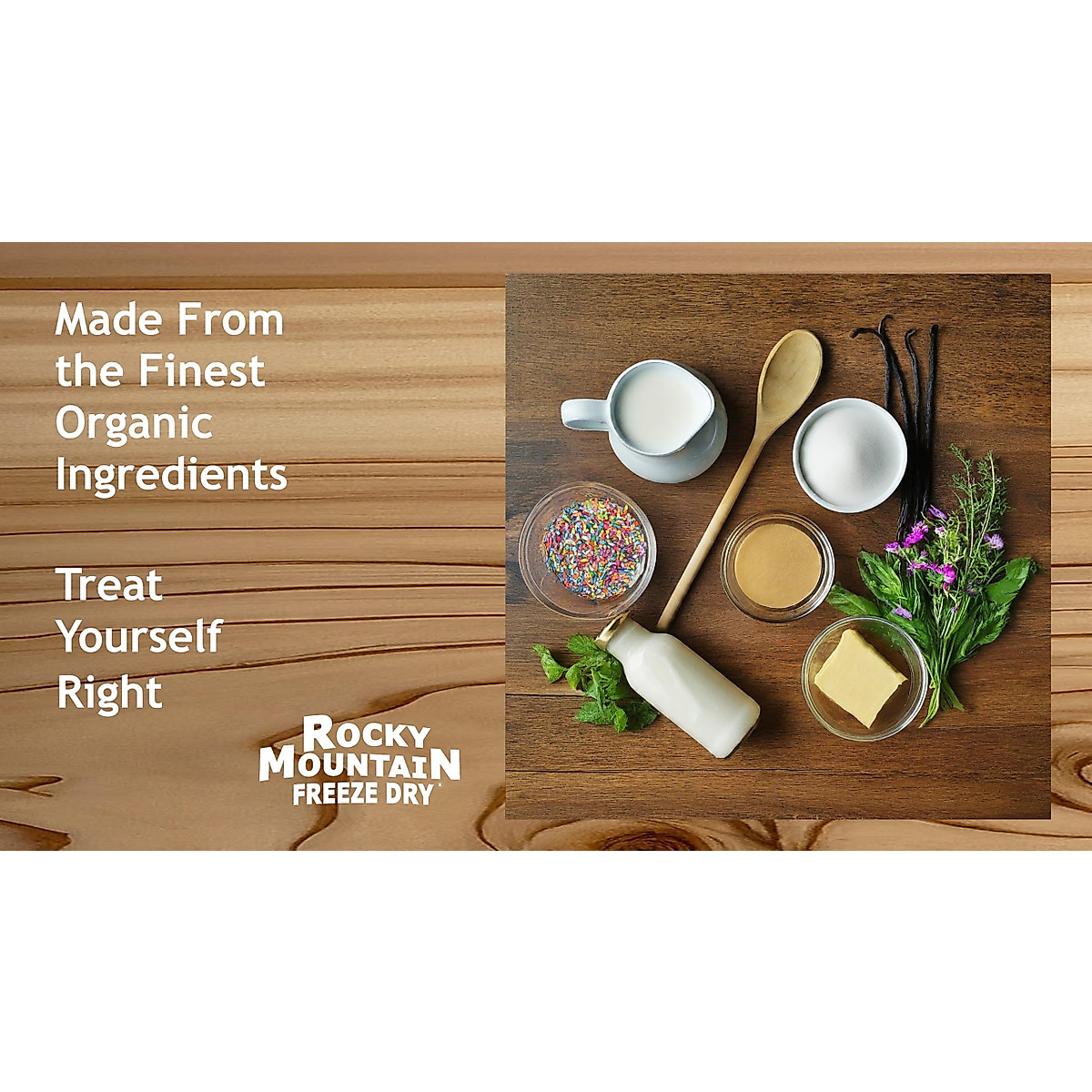 Freeze Dried Ice Cream - Vanilla, Strawberry, Chocolate, Cookies, Cookie Dough, Birthday Cake, Cotton Candy - Rocky Mountain Artisan Crafted Freeze Dried Ice Cream with Simple Organic Ingredients (2.5 OZ, Birthday Cake)