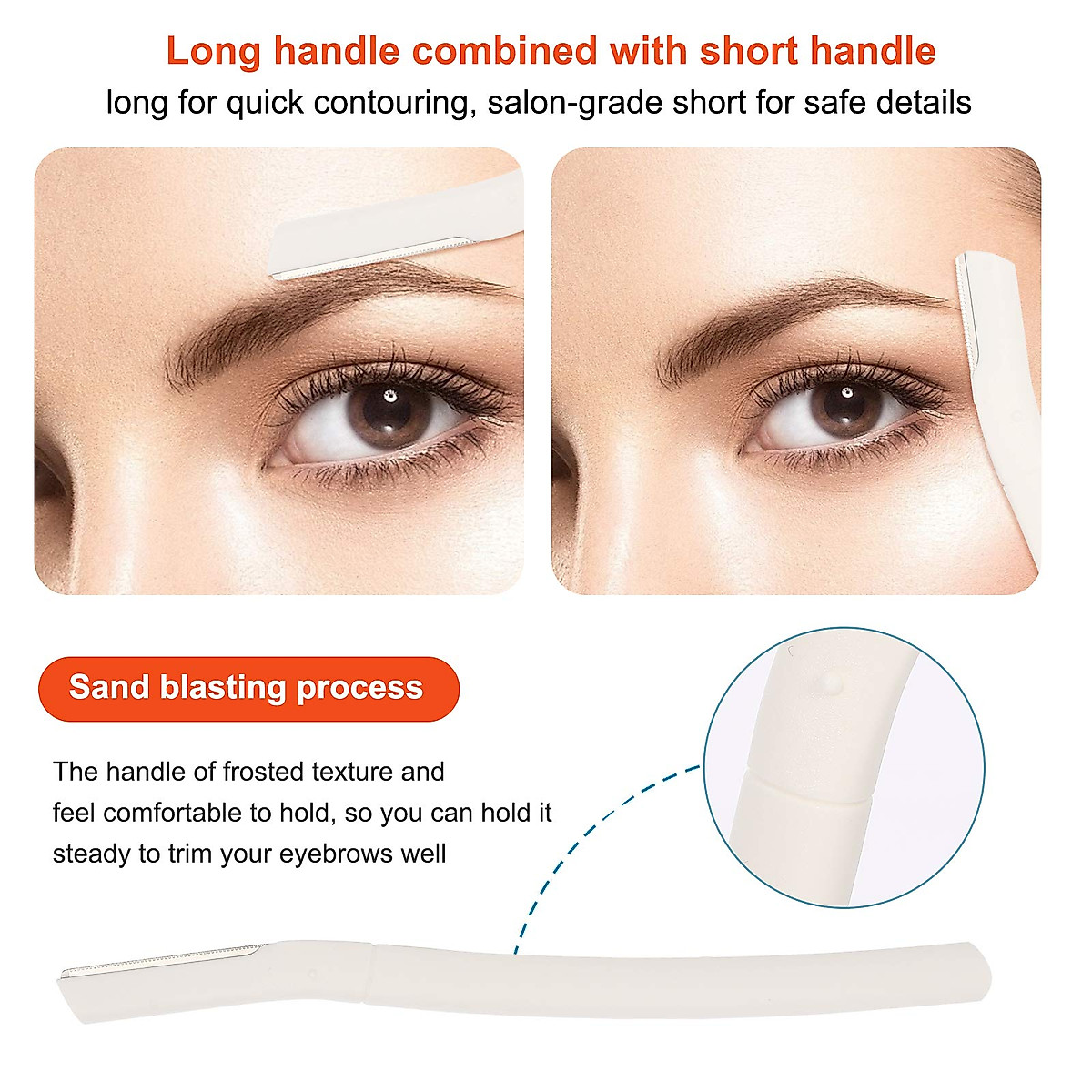 3Pcs Eyebrow Razor Trimmer, Multipurpose Exfoliating Dermaplaning Home Skin Care Safety Tool, Professional Facial Hair Removal,Shaver and Eyebrow Shaper For Women & Man