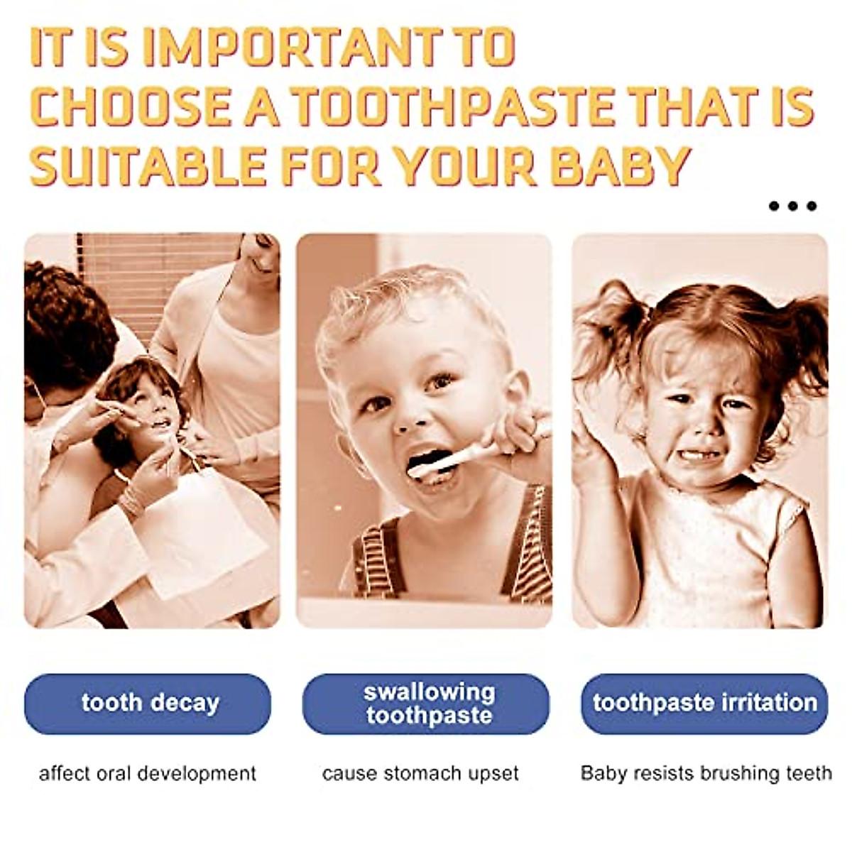 Foam Toothpaste Kids, Children Whitening Toothpaste with Low Fluoride & Natural Formula to Reduce Plaque, Toddler Foaming Toothpaste for U Shaped Toothbrush for Kids Ages 3 and Up (Blueberry)