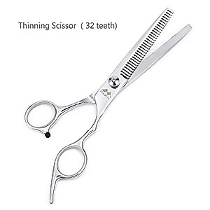 Dog Grooming Scissors Kit with Round Tip, Set of 5 Cat Dog Scissors, Stainless Steel Pet Grooming Shears, Straight, Curved, Thinning Shears, Comb for Full Body, Face, Nose, Ear & Paw
