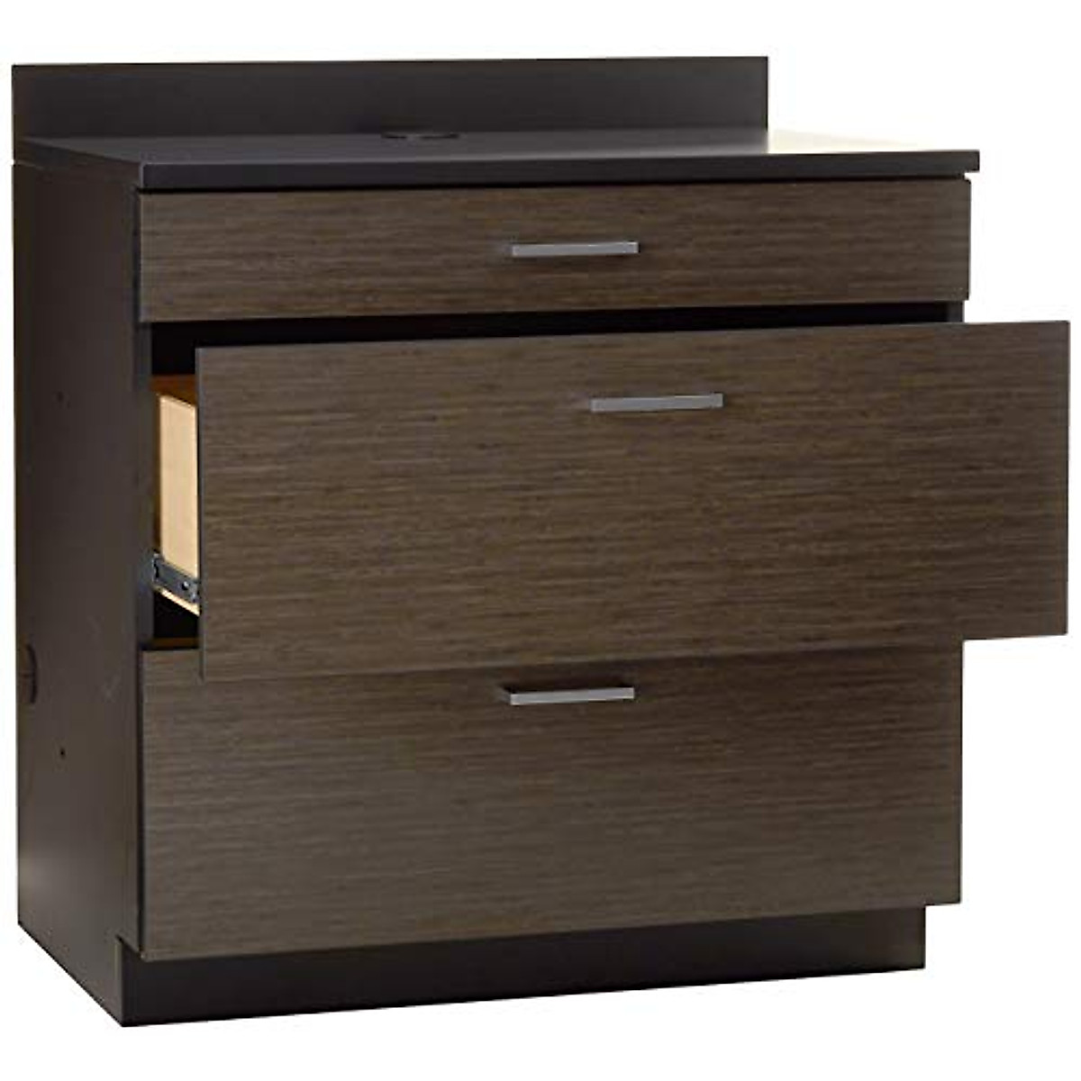 Safco Products 1703AN Modular Hospitality Breakroom Base Cabinet, 3 Drawer, Asian Night Base/Black Top