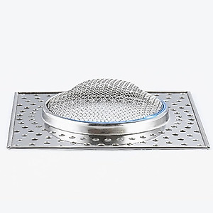 Bathtub Drain Hair Catcher, Fast Drain Shower Drain Hair Catcher, 304 Stainless Steel Drain Protector for Bathroom Pop-up Drain, Kitchen and General Drain (4 Pieces Square)