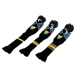 pistro 3Pcs Vintage Pom Headcover Golf Club Cover Socks Driver - Color B