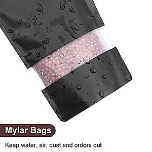 SumDirect Resealable Smell Proof Bags - 50 Pcs 5.9×8.6 Inch Foil Stand Up Food Pouch Bags with Window, Ziplock Heat Sealable Bags with Matte Window for Food Storage,Thickened Single Layer 5.5mil