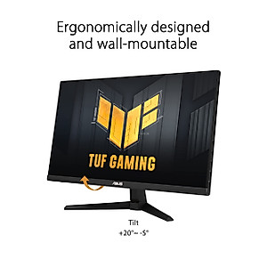 ASUS TUF Gaming 23.8” 1080P Monitor (VG249QM1A) - Full HD, Fast IPS, 270Hz, 1ms, Extreme Low Motion Blur, Speakers, 99% sRGB, G-Sync Compatible/FreeSync Premium, DisplayPort, HDMI,BLACK