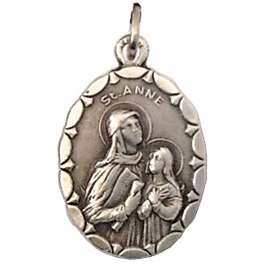 SAINT ANNE (MOTHER OF THE MOST HOLY VIRGIN MARY) OVAL SHAPE MEDAL - 100% MADE IN ITALY