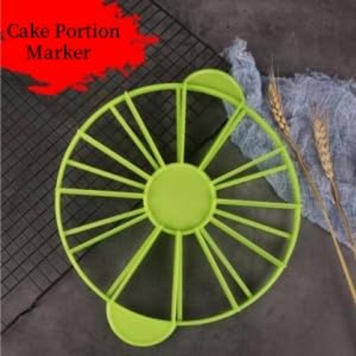 Cake Portion Marker, Cake Divider Round Cake Slice Pie Slicer Marker Round 10 or 12 Piece Cake Slice Marker Double Sided Cake Portion Marker Equal Portion Cutter Bread (Yellow, 126g (280))