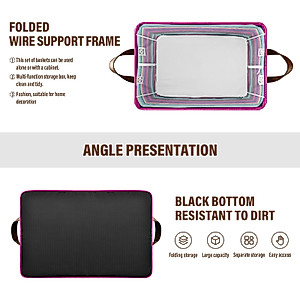 YETTASBIN Mexican Serape Blanket Stripes Storage Basket 1 Pack, 32L Large Collapsible Toys Clothes Organizer, Waterproof Closet Storage Bin with Handle for Shelves Laundry Bathroom Home Office Decor