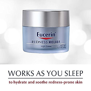 Eucerin Redness Relief Night Creme - Gently Hydrates To Reduce Redness-Prone Skin At Night - 1.7 oz Jar