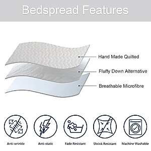 Hygge Hush Summer Quilt Set, Twin Size Pure White Leaves Pattern 2 Pieces Quilt Set, Oversized Modern Style Bedspread Set for All Season (1 Quilt & 1 Pillow Shams)