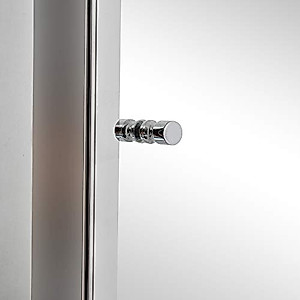 HOMCOM Bathroom Mirrored Cabinet, Vertical 16" x 24" Stainless Steel Frame Medicine Cabinet, Wall-Mounted Storage Organizer with Single Door​