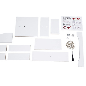 Lemoeyes End Table with 2 Drawers, Wood Nightstand with Storage Shelf Side Table Cabinet Bedside Furniture Books Storage for Living Room Bedroom Office - White, Easy Assembly