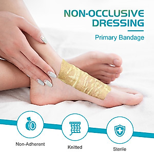 OPTITEKNIK Xeroform Petrolatum Dressing 4"x4" Pack of 25, Non-Adherent Occlusive Fine Mesh Gauze Pad, Gentle Patch for Burns, Laceration, Surgical Incisions & Skin Grafts