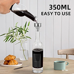 MSTCMZP Coffee Syrup Dispenser for Coffee Bar Accessories Coffee Pump Dispenser, Glass Syrup Bottle with Pump and Labels, 350 ml, Set of 4 Black