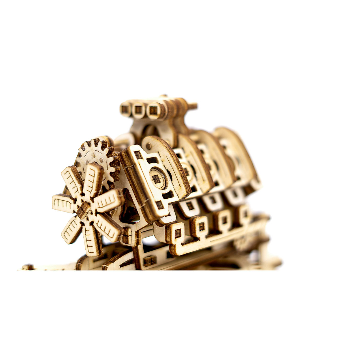 WOODEN.CITY Wood Engine Model Kit 3D Puzzle - 3D Wooden Puzzle Model Engine Kit for Adults - V8 Engine Model Kit That Works 3D Wooden Puzzles for Adults - Model Engine Working 3D Wood Puzzles Adult