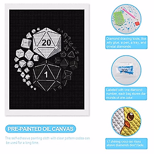 Dungeons and Dragons Yin Yang 5D Diamond Painting Kits Full Drill Crafts DIY Complete Artwork Used for Home Wall Decoration 12"x16"